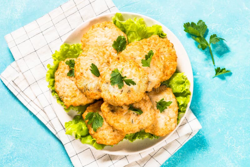 Chicken Cutlet in the Plate. Stock Photo - Image of healthy, herbs ...