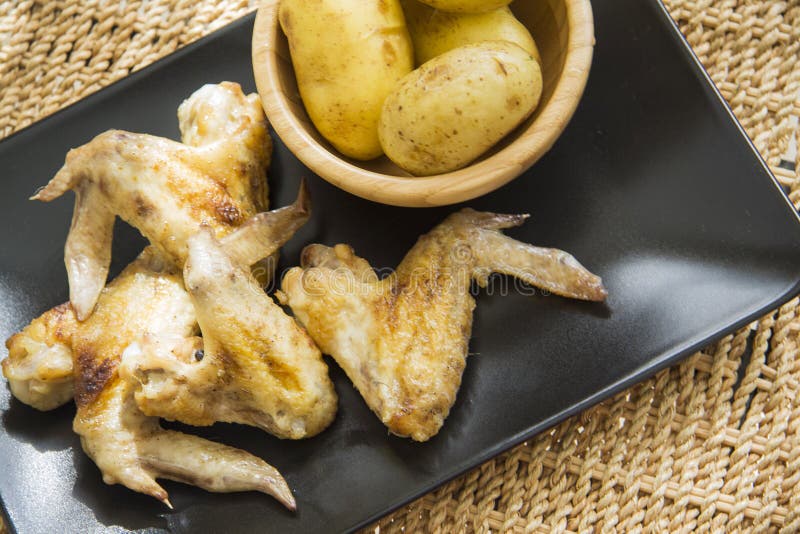 Chicken dinner on table stock photo. Image of chef, cooking - 62413554