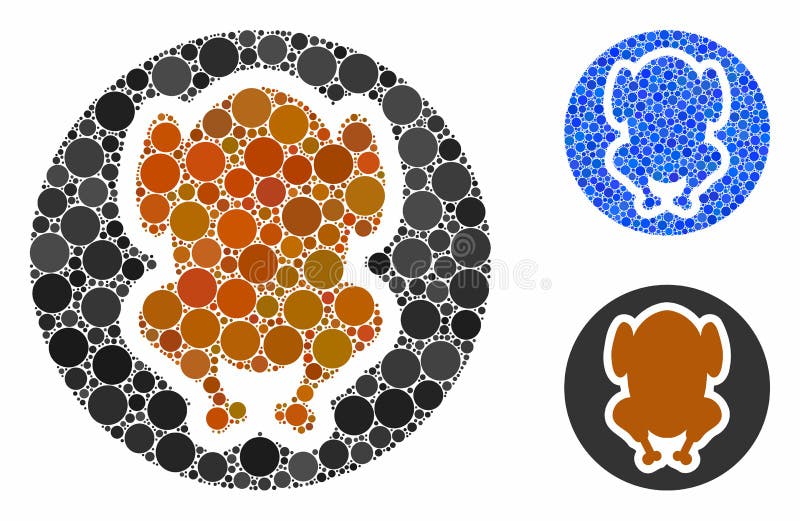Chicken Dish Mosaic Icon of Circles Stock Illustration - Illustration ...