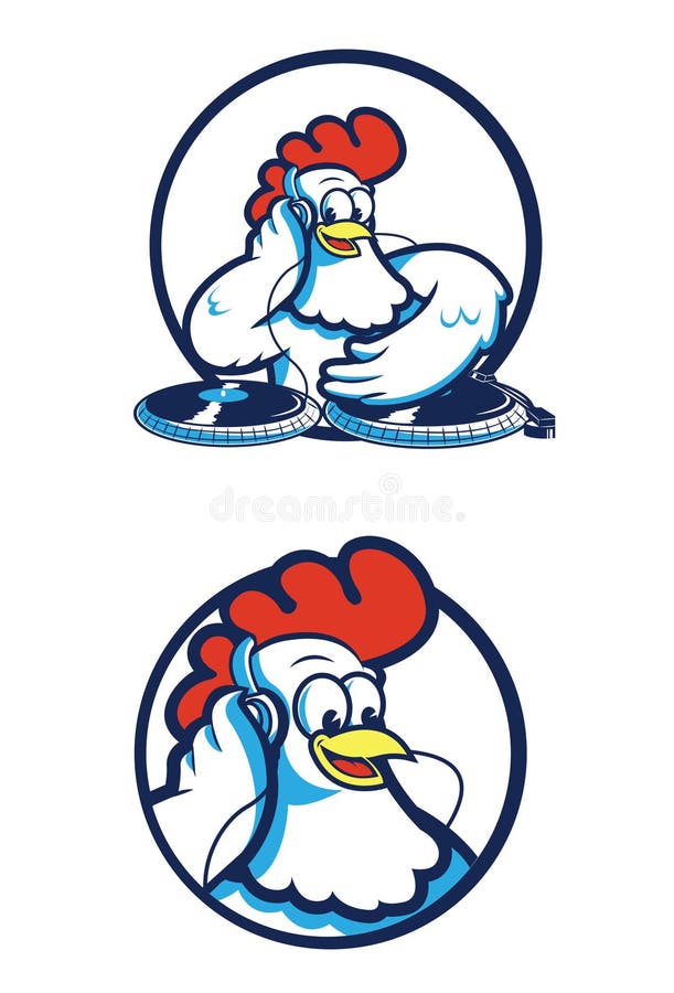 Chicken DJ stock illustration. Illustration of record - 54054080