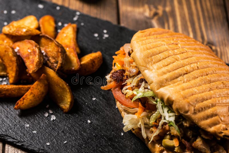 Chicken Doner Kebab stock photo. Image of flavorful, delicious - 17391086