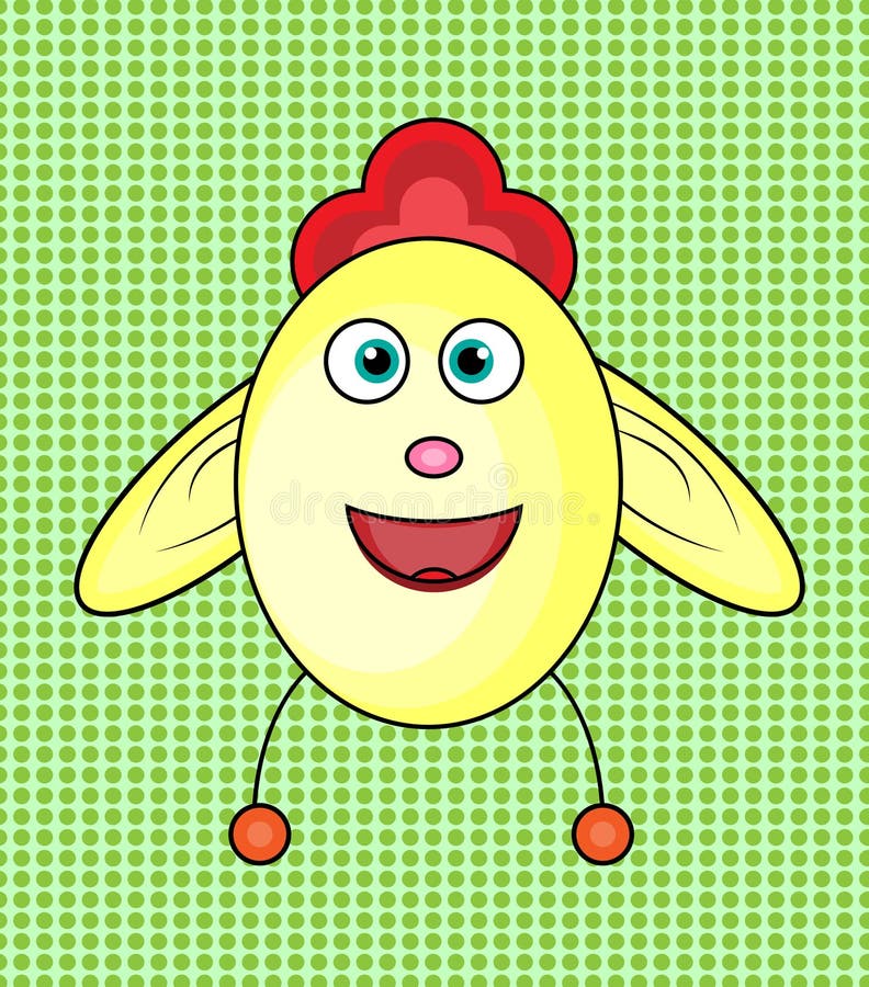 Chicken on Dotted Background Stock Vector - Illustration of young ...