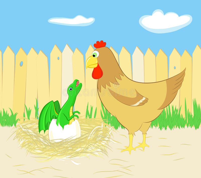 Chicken and dragon stock vector. Illustration of vector - 28995822
