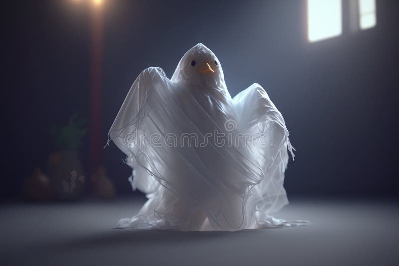 The Spooky Attic: a Chicken Dressed As a Ghost with a Bedsheet Spooks ...
