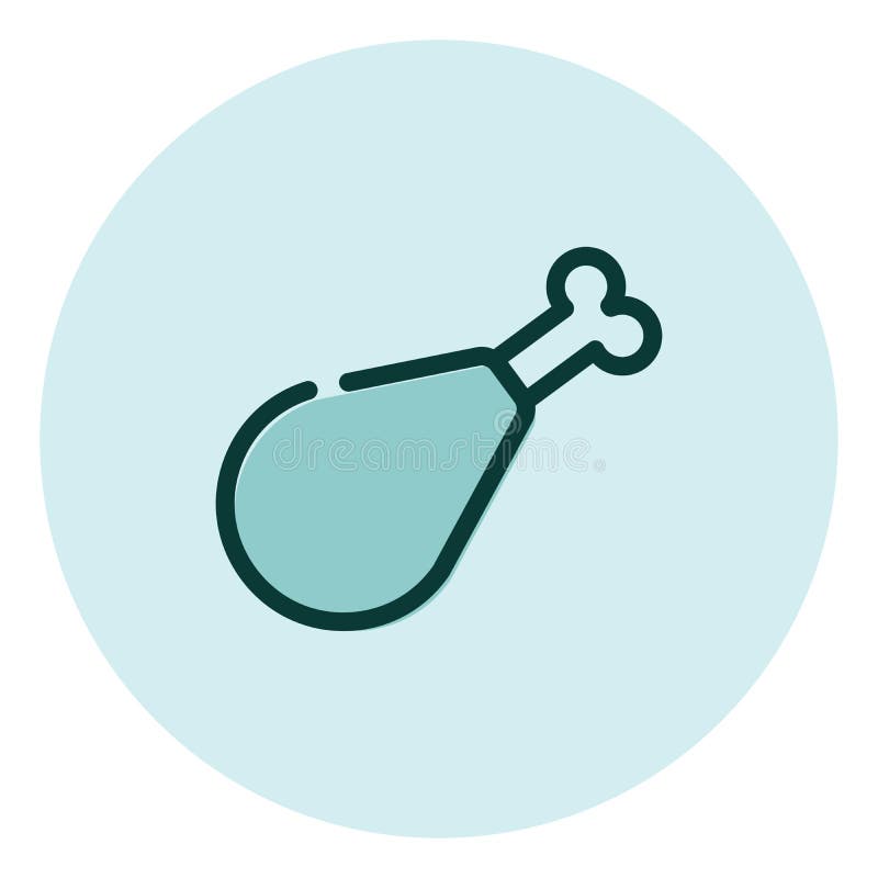 Chicken drum, icon stock vector. Illustration of restaurant - 259398105