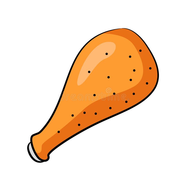 Chicken Drumstick in Drawing Style Isolated . Stock Vector ...