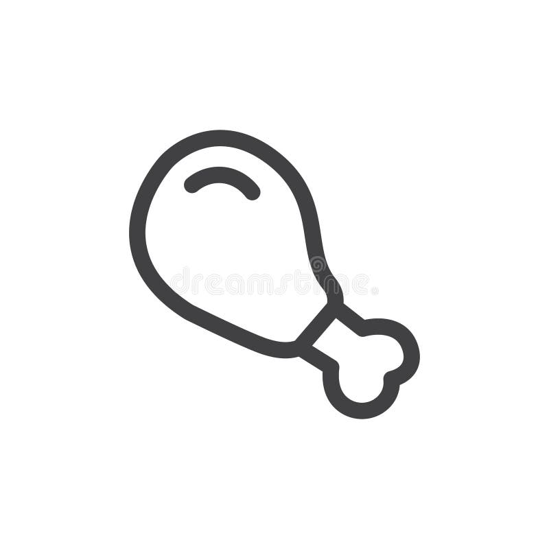 Chicken Drumstick Icon Simple Outline Vector Logo Stock Vector Illustration Of Isolated Logo