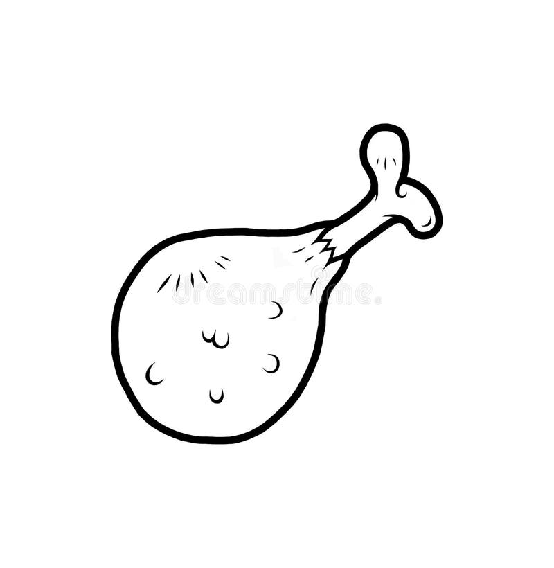 Chicken drumstick lineart stock illustration. Illustration of brand ...