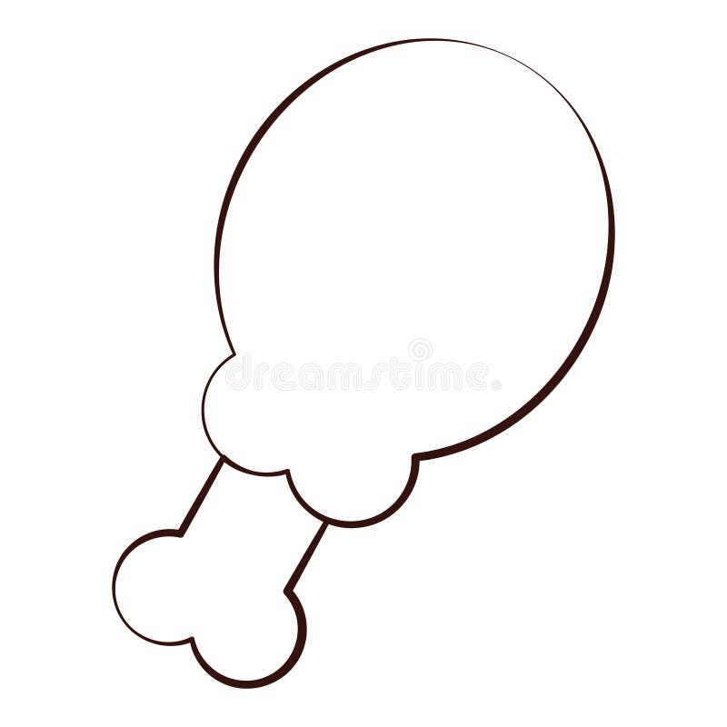 Chicken Drumstick Outline. Vector Stock Vector - Illustration of icon ...