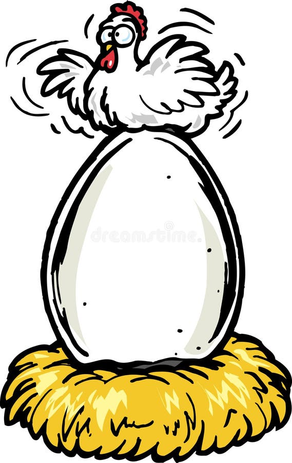 Chicken and Egg stock vector. Illustration of white, nest - 5627888