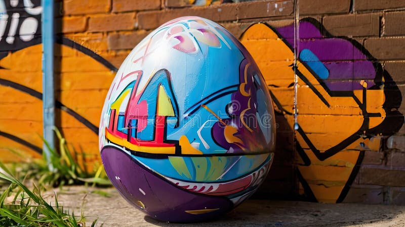 Chicken Egg Abstract Print Graffiti Style Easter Stock Photo - Image of ...