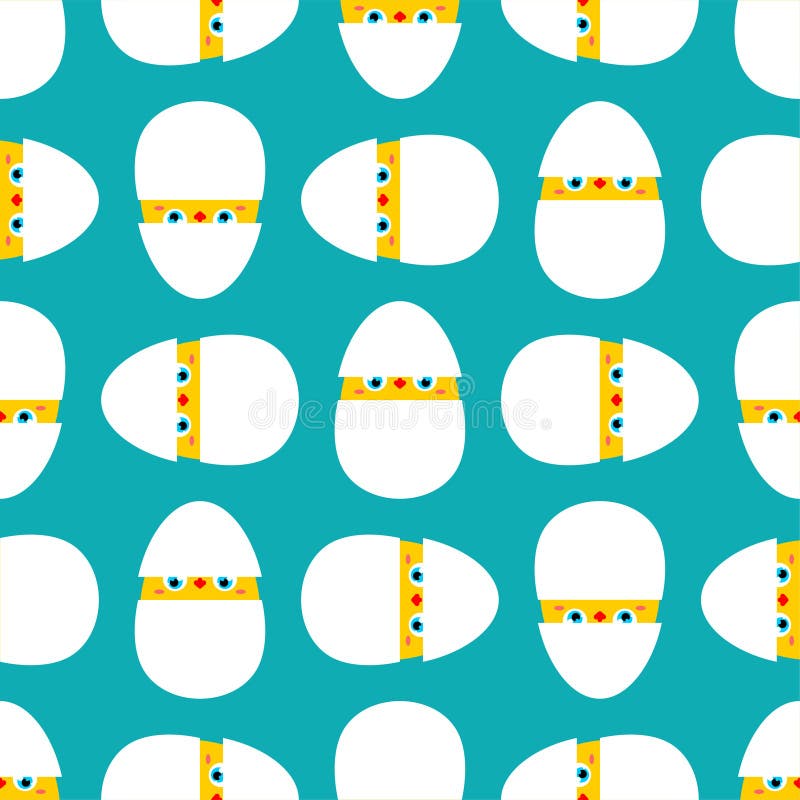 Chicken in Egg Pattern Seamless. Baby Cloth Texture Stock Vector ...