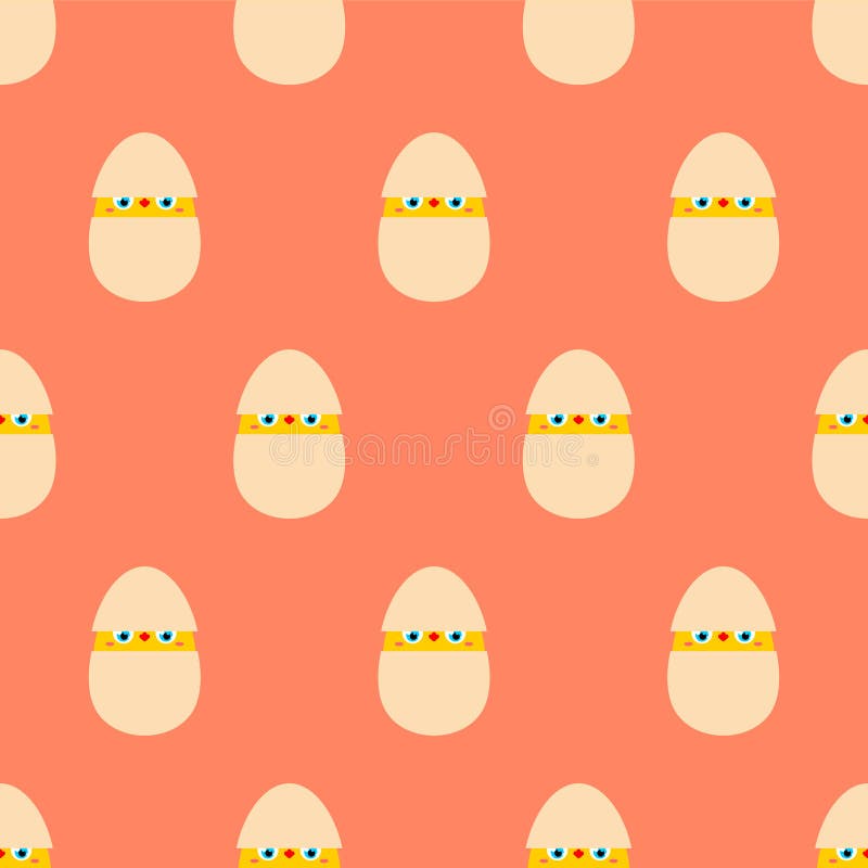 Chicken in Egg Pattern Seamless. Baby Cloth Texture Stock Vector ...