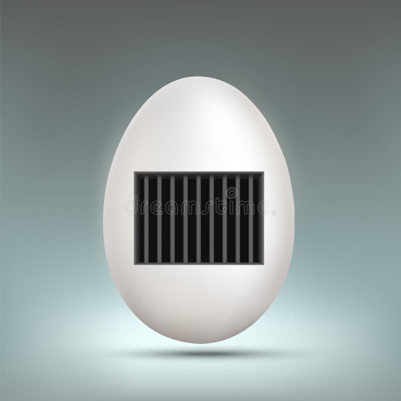 Chicken Egg with Prison Bars Stock Vector - Illustration of cell ...
