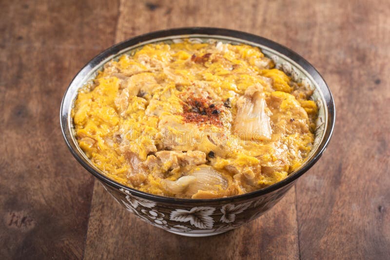 Chicken and Egg Rice Bowl - Oyakodon Stock Photo - Image of diet, bowl ...