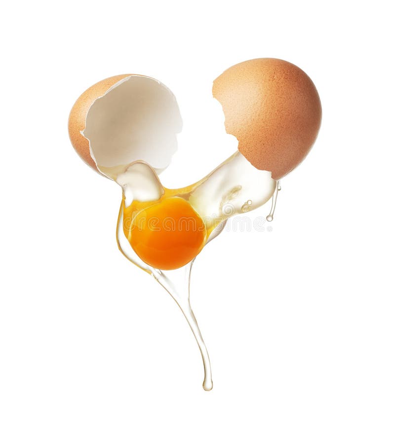 Chicken Egg Shell Cracked in Half Stock Image - Image of yolk, broken ...