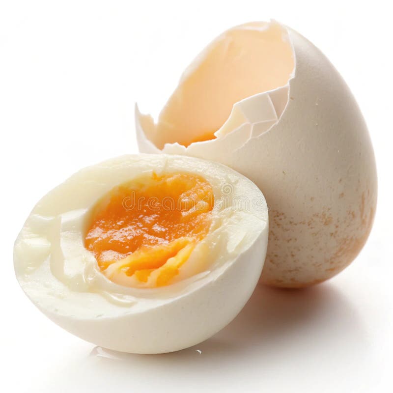 Chicken Egg (Soft Boiled) Isolated on White Background Stock ...