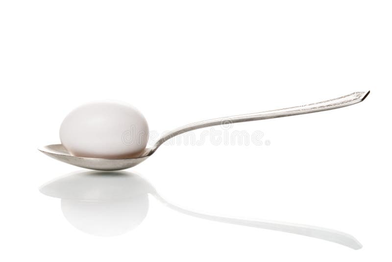 Chicken egg on spoon stock image. Image of prepare, shell - 79297843
