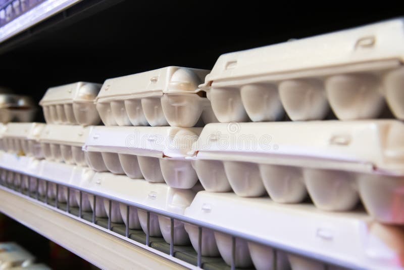 Chicken Eggs on the Counter of the Store Stock Photo - Image of organic ...