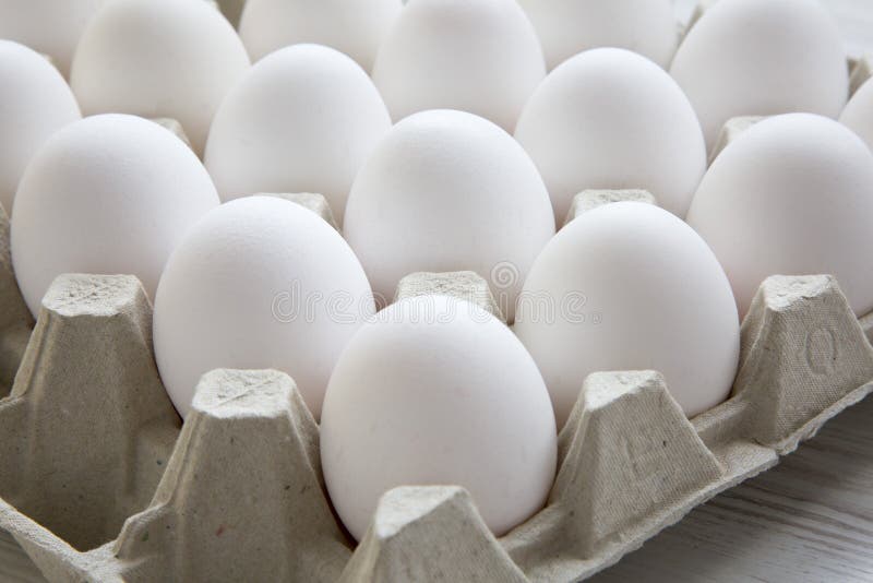 Chicken Eggs in Egg Box, Close-up. Stock Photo - Image of container ...