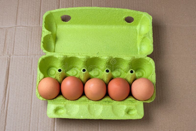 Chicken Eggs in a Paper Cardboard Cage Stock Image - Image of uncooked ...