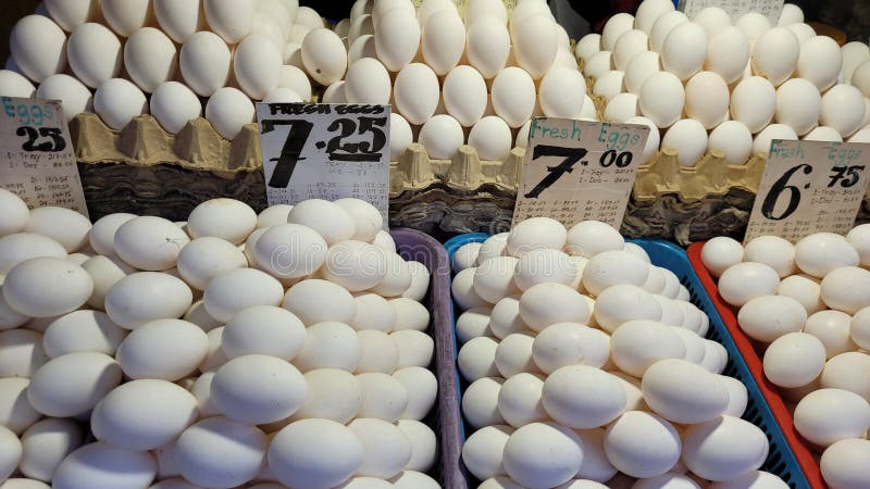 Chicken Eggs on Sale in Store Stock Photo - Image of sale, chicken ...