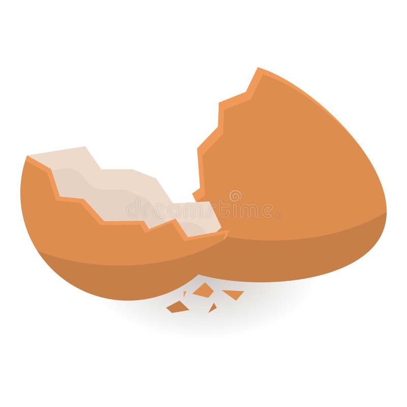 Chicken Eggshell Icon, Isometric Style Stock Vector - Illustration of ...