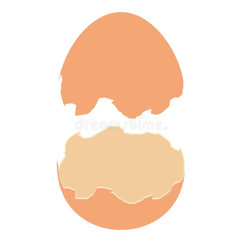 Chicken Eggshell Icon, Isometric Style Stock Illustration ...