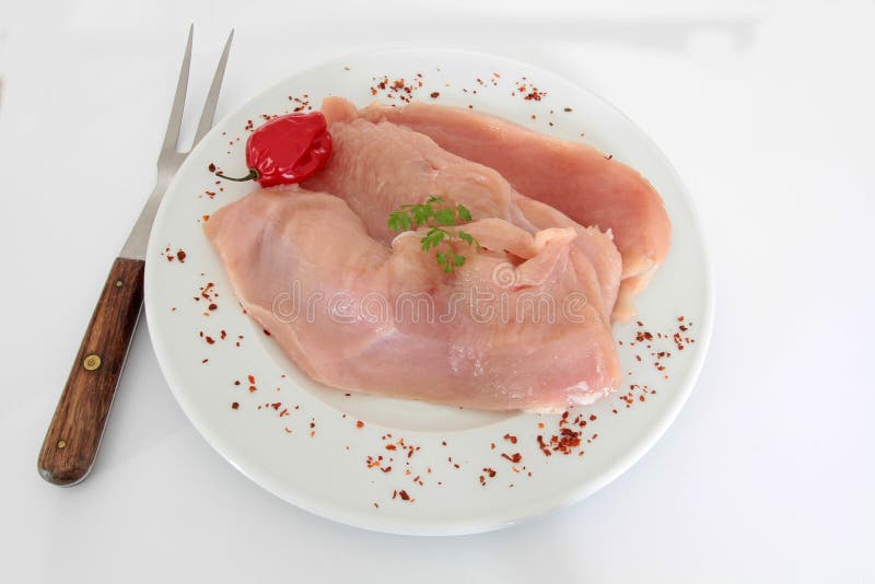 Set Of Chicken Escalope Plate Served With Coleslaw, Fries And Dip Shot ...