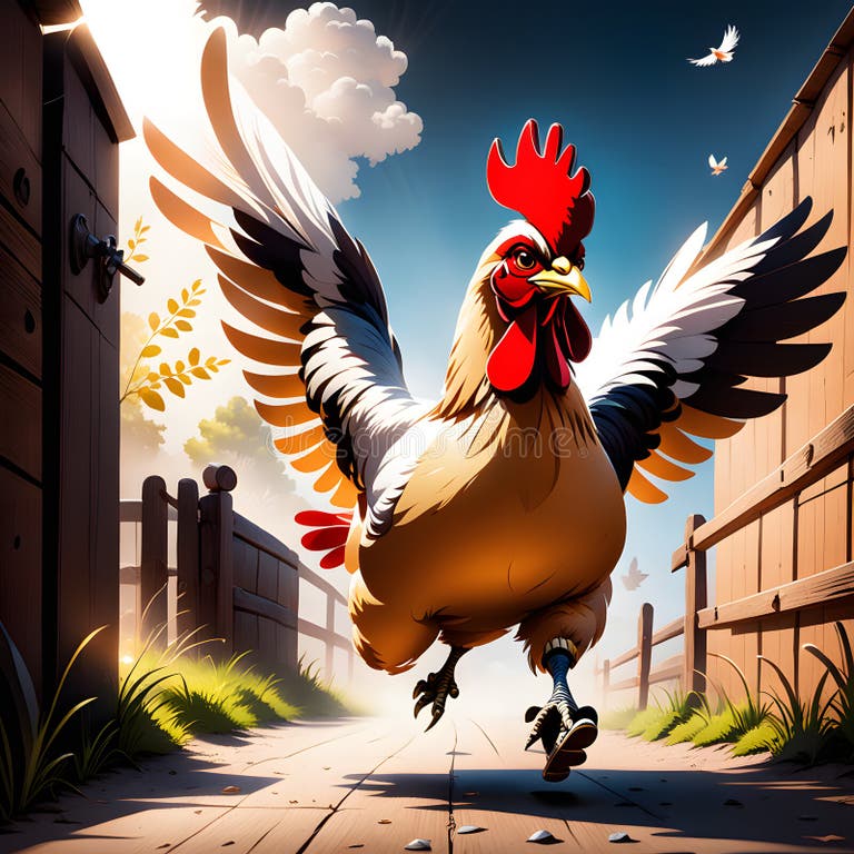 Chicken farm, AI-generatet stock illustration. Illustration of colored ...