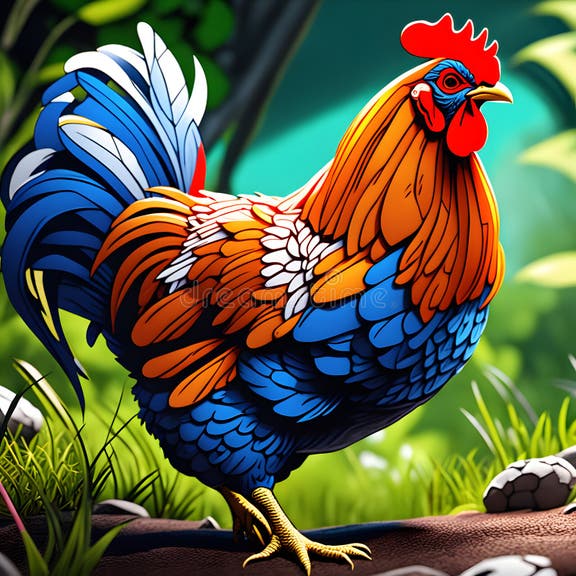 Chicken farm, AI-generatet stock illustration. Illustration of cluck ...