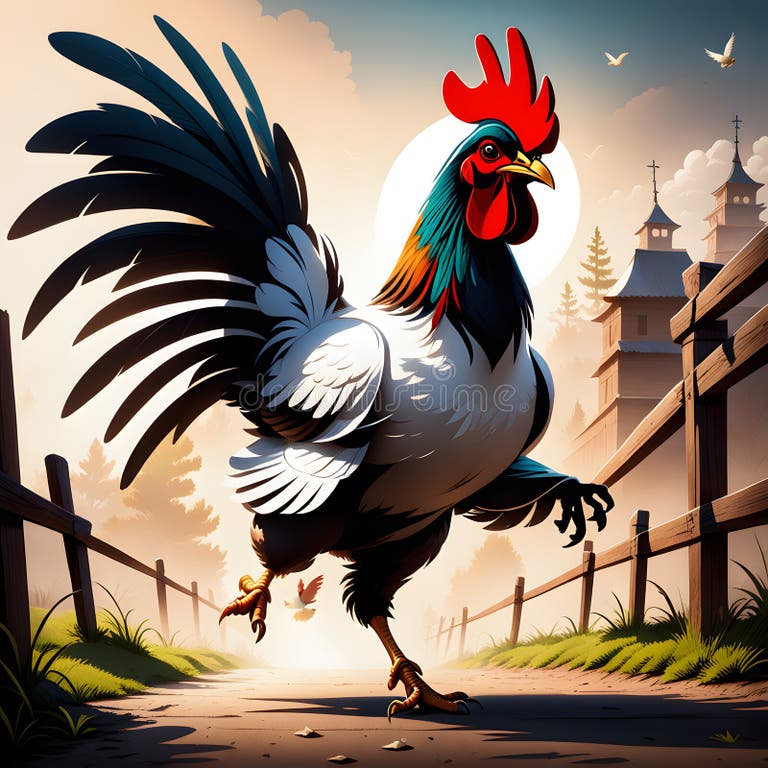 Chicken farm, AI-generatet stock illustration. Illustration of animal ...