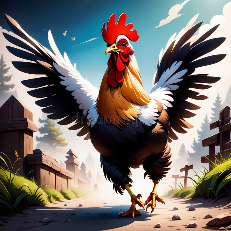 Chicken farm, AI-generatet stock illustration. Illustration of plumage ...