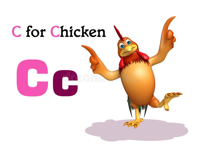 Chicken Farm Bird with Alphabate Stock Illustration - Illustration of ...