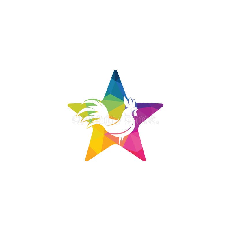 Rooster Star Shape Vector Shape Logo Design. Stock Vector ...