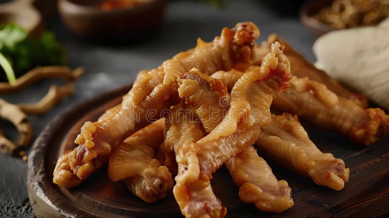Chicken Feet Food with Vegetables. Generative Ai Stock Illustration ...