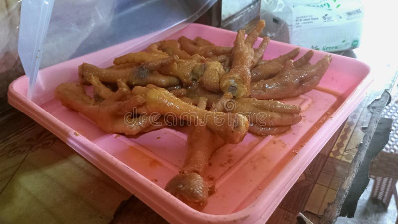 Chicken Feet are Processed into Delicious Dishes. Stock Image - Image ...