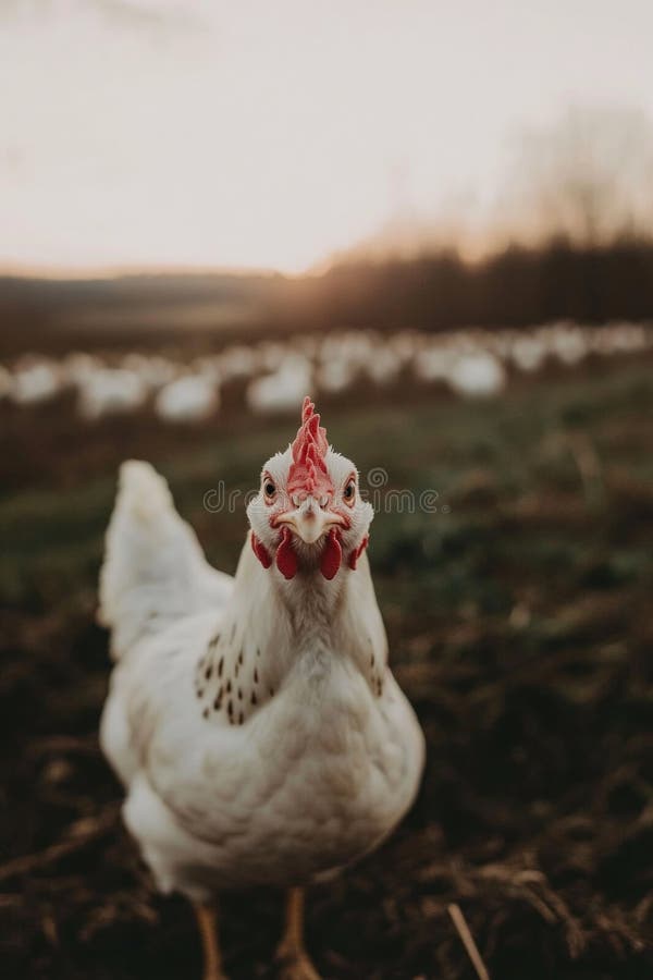 Chicken in Field stock photo. Image of outdoors, yard - 379783718