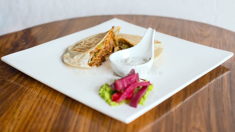 Chicken Filled Kulcha with Beetroot Stock Photo - Image of delhi ...