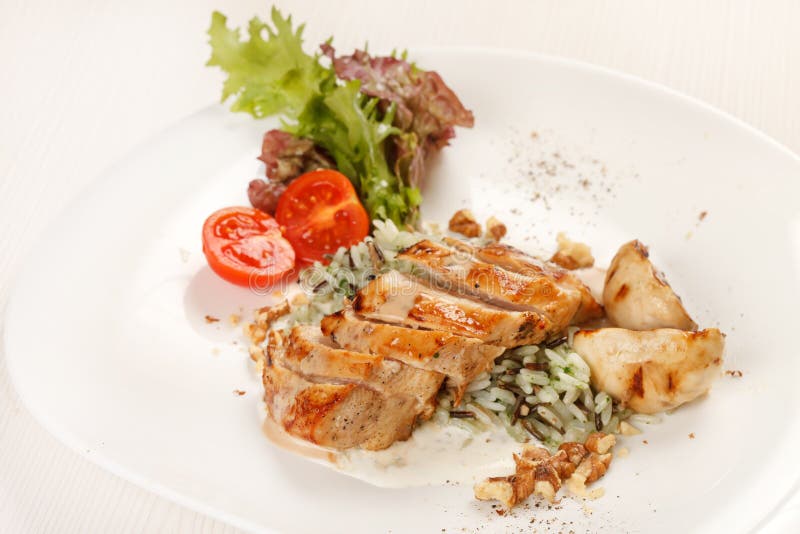 Chicken fillet stock photo. Image of mushroom, fried - 19229006