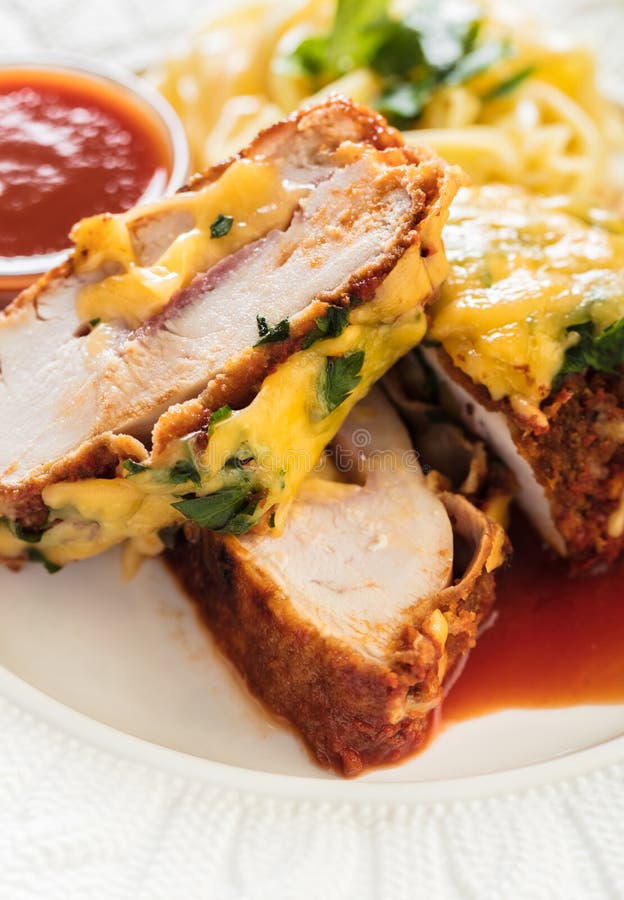 Chicken Fillet with Cheese Closeup Stock Image - Image of baked, diet ...