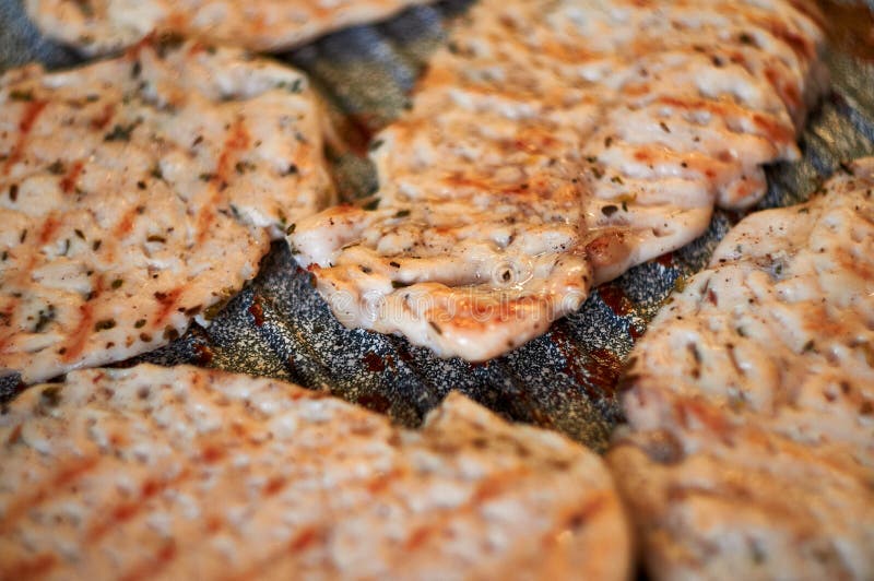 Chicken Fillet Chop is Fried on a Grill Pan Stock Image - Image of ...