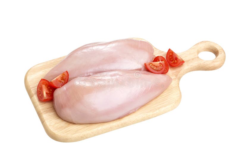 Raw Chicken Fillet on White Background. Chicken Breast Isolated with ...