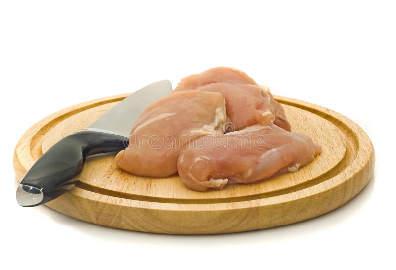 Chicken Fillet and Knife on Hardboard Stock Image - Image of fresh ...