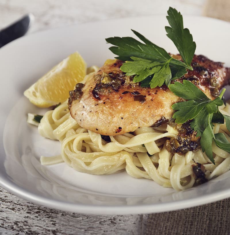 Chicken Fillet with Pasta stock photo. Image of lunch - 55678036