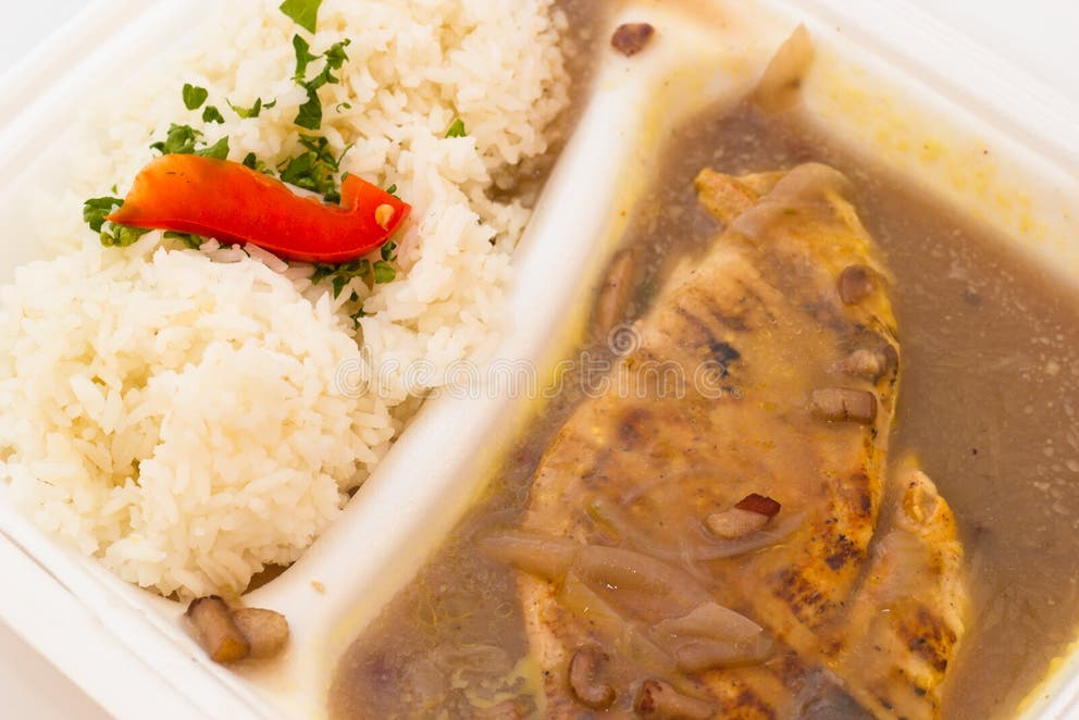 Chicken fillet with rice stock image. Image of breast - 29418495