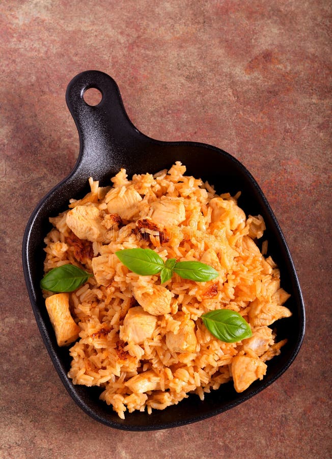 Chicken Fillet and Rice Casserole Stock Image - Image of background ...