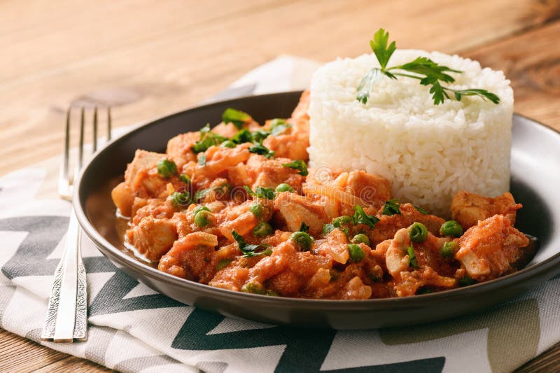 Chicken Fillet Baked in Tomato Sauce with Corn and Beans, Served with ...