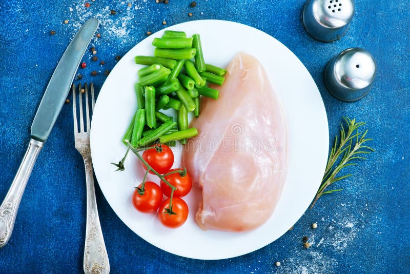 Chicken Fillet with Vegetables Stock Image - Image of uncooked, chicken ...