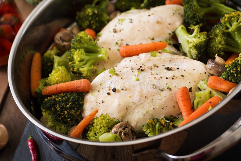 Chicken Fillet with Vegetables Stock Image - Image of herb, cooked ...